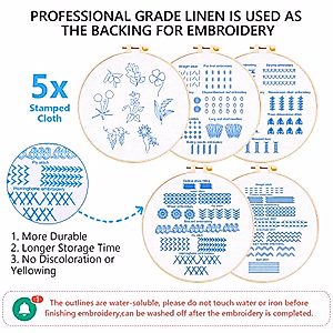 BOZUAN 36 Stitches Embroidery Kit for Beginners, 4 Set Embroidery Stitches Practice Kit, Cross Stitch Kits for Adults with Embroidery Patterns, Beginner Embroidery Kit, Embroidery Kits for Adults