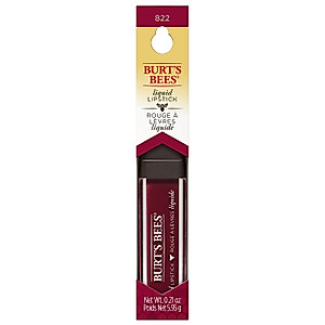 Burt's Bees 100% Natural Glossy Liquid Lipstick, Garnet Glacier, 1 Tube
