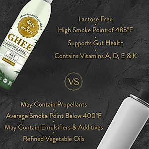4th & Heart Original Ghee Oil Non-Stick Cooking Spray, Made with Grass-Fed, Pasture-Raised Ghee, Keto, Lactose-Free, Certified Paleo Baking Spray (5oz)
