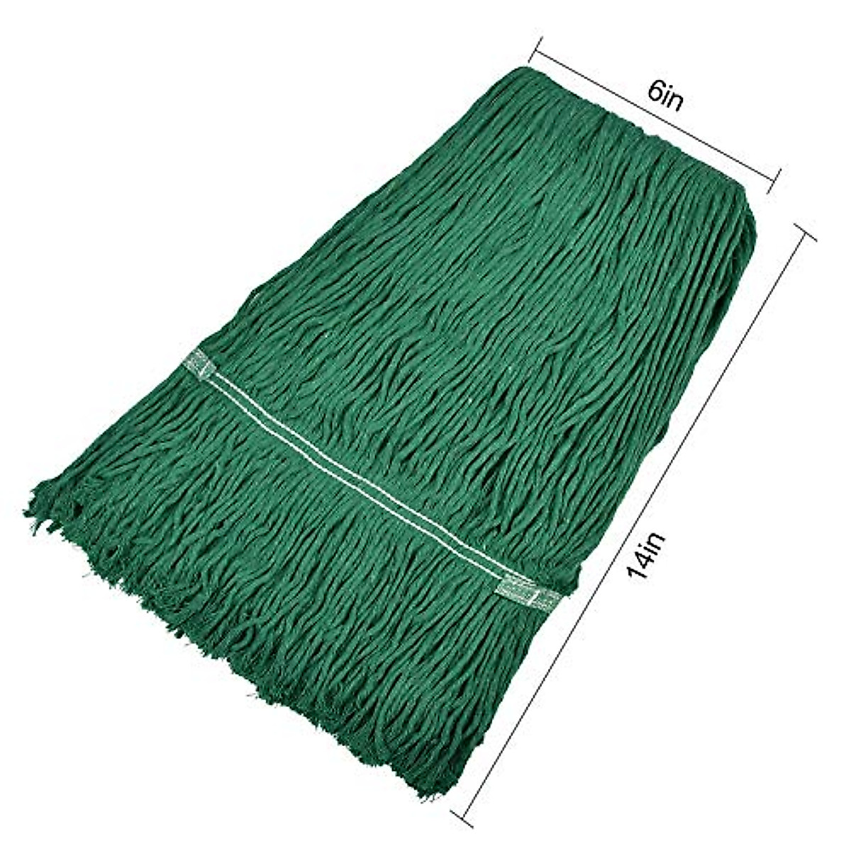 Mop Heads Replacements, 3 Pack Heavy Duty Commercial Cotton String Mops Refills, 14 Inch Wet Mop Headband Looped End String Head Refill for Home Industrial Floor Cleaning, Reusable Dirt Hair Sweeper