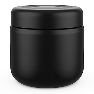 TIME4DEALS Insulated Thermos for Hot Food Kids Soup thermos Vacuum Stainless Steel 13.5oz Wide Mouth Lunch Container, Leak Proof Food Jar with Lids for School, Office, and Travel (Black)