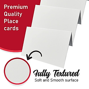 Evaster Place Cards Pack of 100. Premium Tent Name Place Cards for Table Setting 2.5x3.75 inches White Blank - Perfect Place Cards for Weddings, Banquets Dinner Parties and any other Events