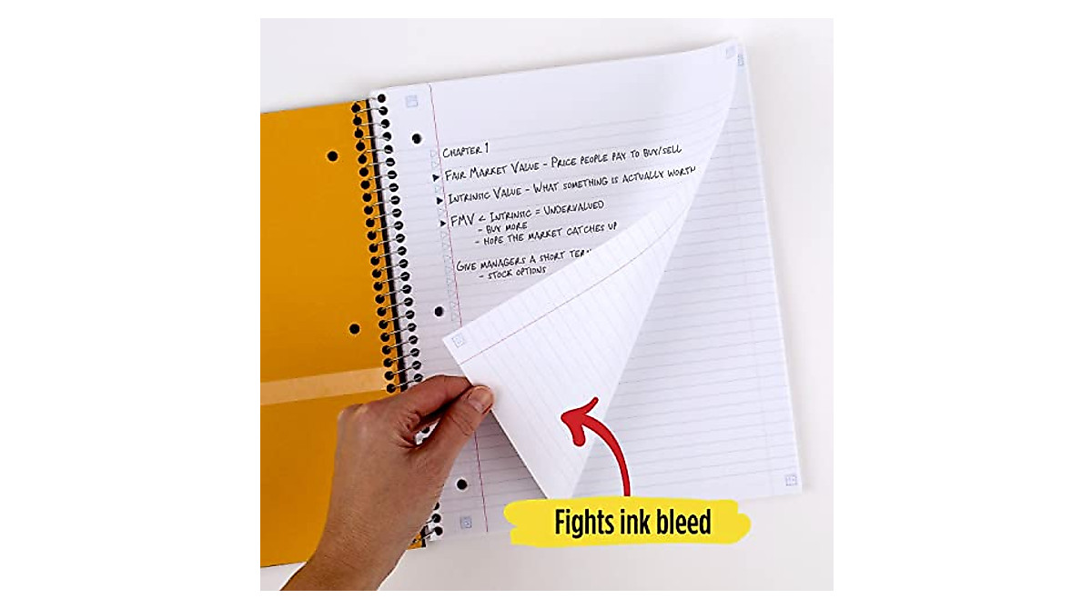 Five Star 2 Subject Spiral Notebook with Study App | Water-Resistant Cover