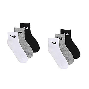 NIKE Little Kids Ankle Colorful Socks Cushioned (6 Pairs),10C-3Y Shoe/ 5-7 Sock