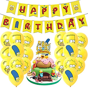 Party Supplies , Birthday Party Set Includes Happy Birthday Banner,Cake Toppers,Birthday Balloons for Kids Birthday Decorations