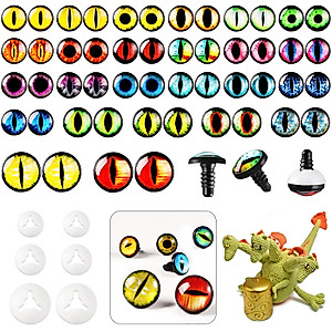 MUCUNNIA 50pcs 16mm Safety Eyes for Amigurumi with Washer Dragon Safety Eyes Crochet Doll Cat Safety Eyes for Stuffed Animals Eyes for Clay Halloween DecorationsToy Craft Crochet Toy