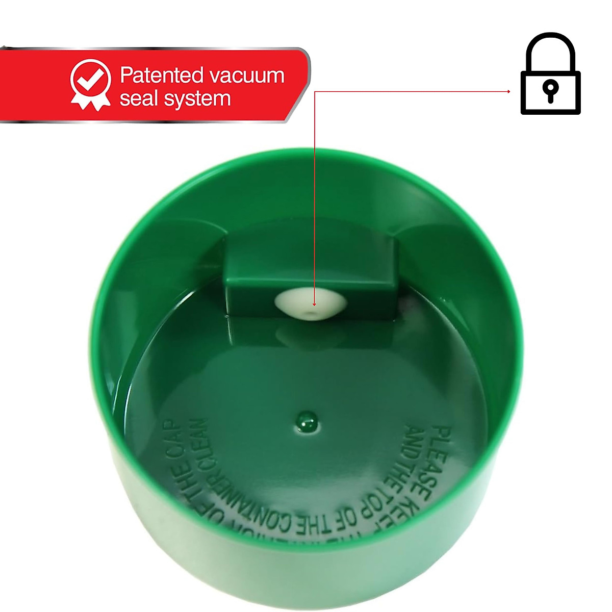 Tightvac - 1/2 oz to 3 ounce Airtight Multi-Use Vacuum Seal Portable Storage Container for Dry Goods, Food, and Herbs - Green Cap & Clear Body