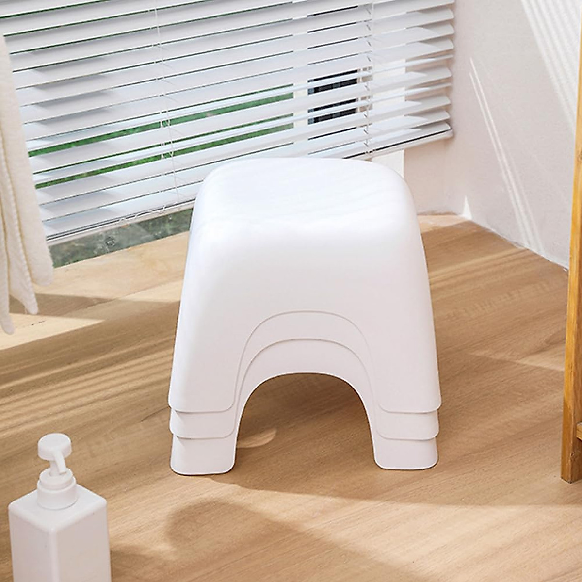 PRETYZOOM Step Stool for Kids, Plastic Skid-Resistant Foot Stool, Single Stool for Toddler Toilet Potty Training