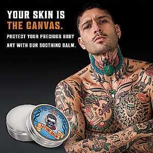 Viking Revolution Tattoo Care Balm for Before, During & Post Tattoo Safe, Natural Tattoo Aftercare Cream Moisturizing Lotion to Promote Skin Healing, Skin Moisturizer, (2oz,1 Pack)