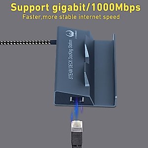 ROG Ally Dock Station 6-in-1 Docking Station for Steam Deck,Steam Deck Dock with HDMI2.0 4K@60Hz,3 USB-A 3.0, Gigabit Ethernet,100W PD Charging, USB C Hub Multiport Adapte
