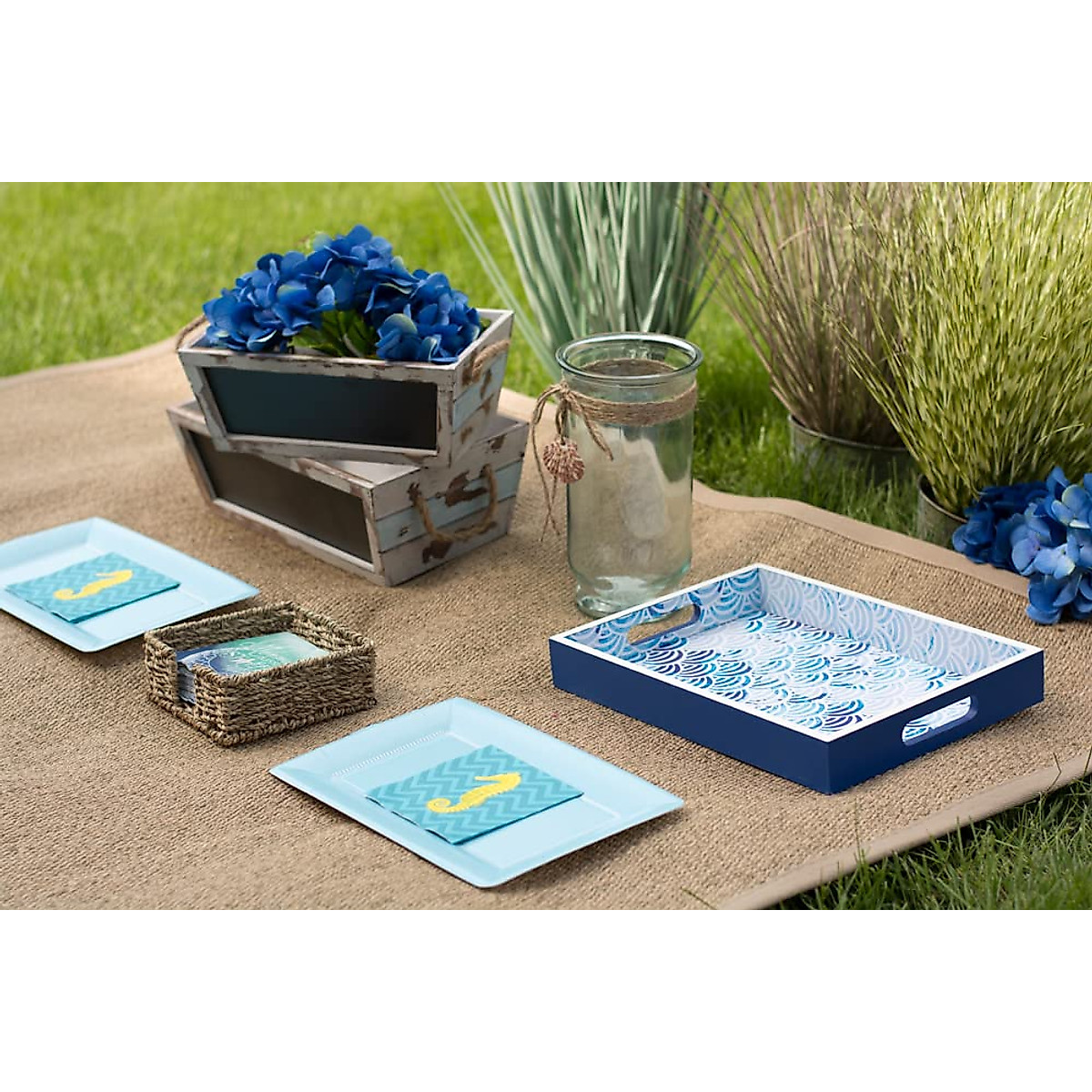 Boston International, Seagrass Cocktail Napkin Caddy, Size