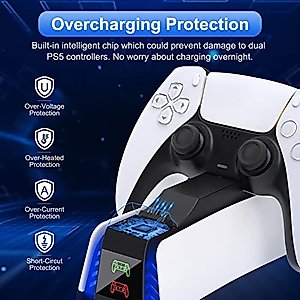 PS5 Controller Charging Station, PS5 Controller Charger for DualSense, PS5 Charging Dock Stand Holder with Fast Charging Cord, Remote Charger Docking Station for Playstation 5 Controllers
