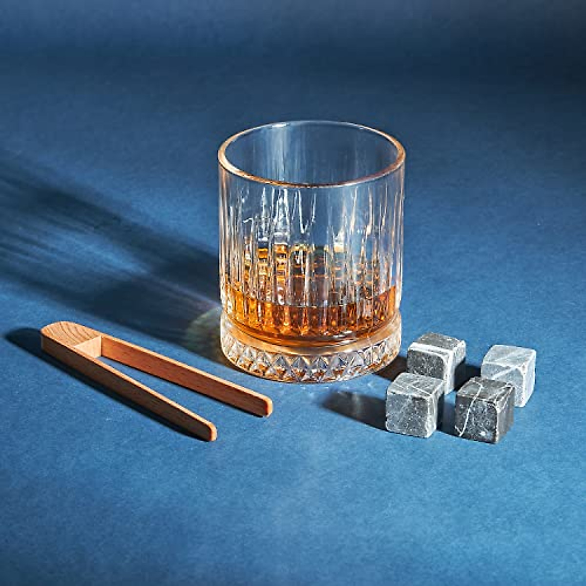 Hediye Sepeti Whiskey Gift Set, 100% Lead-Free Crystal Glass, Luxury Whiskey Stone Set, Wood Box, Great for Whiskey, Bourbon and Liquor, Birthday, House Warming and Retirement Gifts 1Glass (60th)