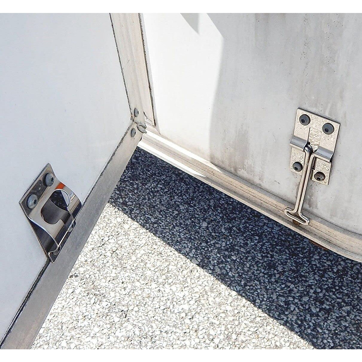 zqgsm 2 Set T Style Galvanized Iron Entry Door Catch Latch Holder RV Camper Trailer Cargo 4 inch