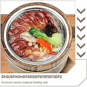 Cabilock Wooden Rice Bucket Wooden Rice Barrel Hangiri Mixing Bowl Sushi Oke Rice Barrel with Lid Home Kitchen Food Container Coffee