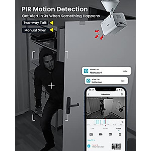 ieGeek Wireless Indoor Cameras for Home Security, Mini Battery WiFi Camera Indoor 1080P, 2-Way Audio, Motion Sensor Alarm, Phone APP, for House/Baby Monitor/Pet Camera,Work with Alexa, 2 Pack