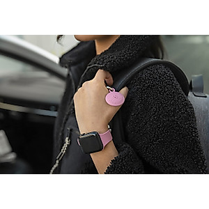 [U] by UAG Designed for AirTag Case 4 Pack DOT Stylish Soft-Touch Silicone Anti-Scratch Protective Cover Holder w/Keychain Attachment for Keys, Bags, Pets, Backpacks - (2) Black & (2) Marshmallow