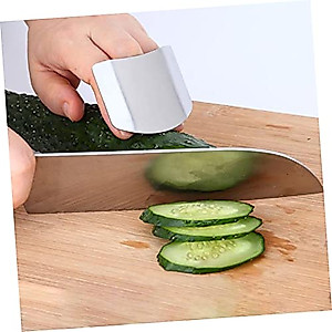 Unomor 4 Pcs Finger Protector Finger Guards for Cutting Hand Held Grater Cutting Protector Food Safety Holder for Grater Stainless Finger Guard Food Grater 304 Stainless Steel Silver