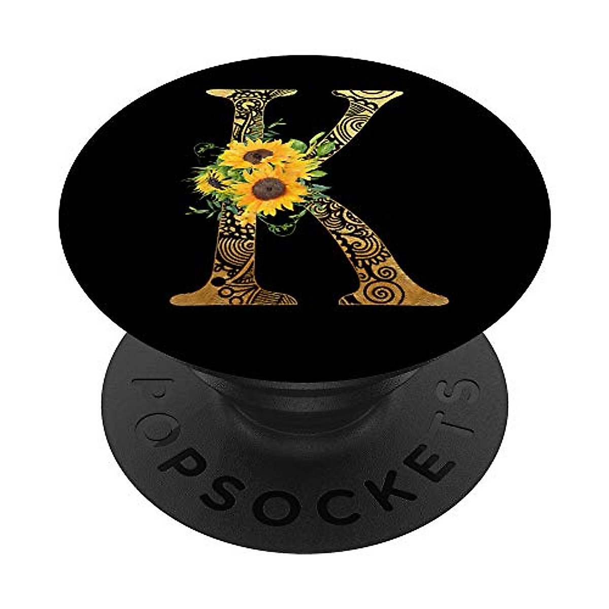 Sunflower Letter K - Phone Stand K Pop Phone Grip PopSockets PopGrip: Swappable Grip for Phones & Tablets