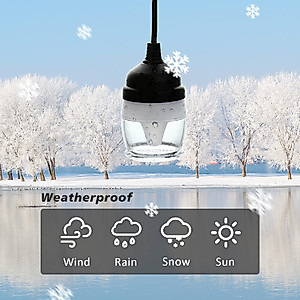 LED Outdoor String Lights, 43FT Patio Lights with 14 RGB Dimmable Bulbs, 16 Light Colors And 12 Modes, IPX65 Waterproof Café LED String Light with 2 Remote Controls, for Home Party, Patio Garden