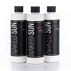 Naked Sun Honey Glow Spray Tanning Solution Trio Bundle (3 Items): Dark Bronze, Violet and Rapid Express Airbrush Tan Mist