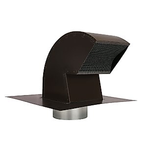 Goose Neck Painted Exhaust Roof Vent with Extension (6 Inch, Brown)