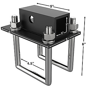 OxGord RV Hitch - 2" Receiver Adapter Fits 4-4.5" Bumper Beam - Trailer Accessories Best for Mounting Bike Racks & Cargo Carriers