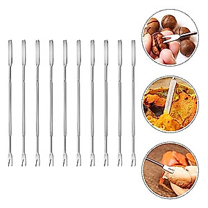 Multitools 10pcs Seafood Forks Picks Stainless Steel Crab Peeling Needle Nut Picker Tool Seafood Plier Walnut Tools Lobster Crab Leg Plier Crab Picks Household Tools