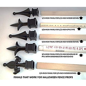 Retrospec Creations 25 Each for 3/4” Plastic Finial Tops for Iron Picket Fence Tops Fleur De Lis – #1-60-34