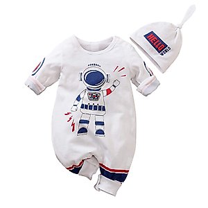 RELABTABY Infant Baby Boy Clothes Astronaut Print Romper Jumpsuit Bodysuits Outfits Onesies Spring and Autumn