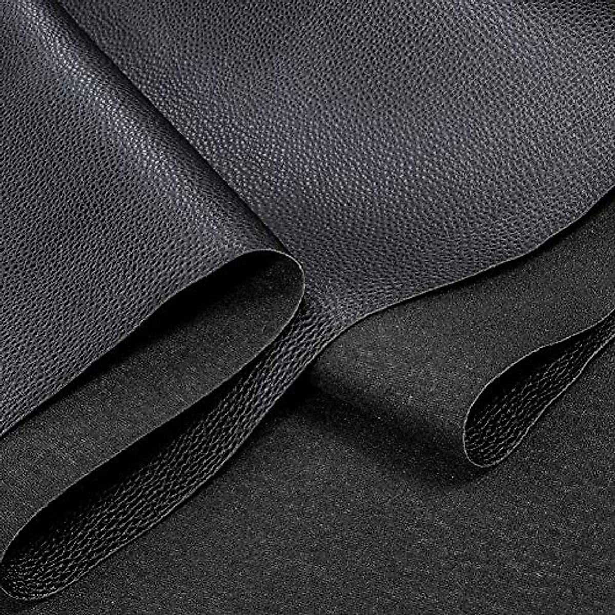 TORRAMI Soft Synthetic PU Fabric Material Faux Leather Sheets 1 Yards 54" x 36", 0.95mm Thick for Upholstery, DIY Crafts, Pebbled Pattern Black