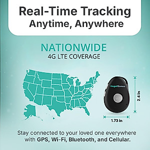 AngelSense Personal GPS Tracker for Kids, Teen, Autism, Special Needs, Elderly, Dementia - 2-Way Auto-Answer Speakerphone & SOS Button - School Bus Tracking - Subscription Required