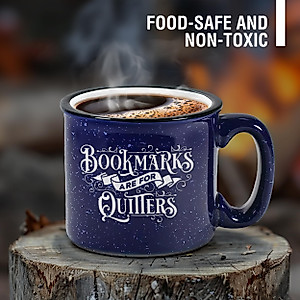 Bad Bananas Librarian Gifts Mug Bookmarks Are For Quitters 15 oz Coffee/Tea Mug Gift for Book Lovers Women