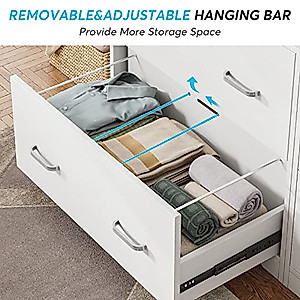 LITTLE TREE Lateral File Cabinet with 2 Drawers, 31.5 Inches Large Filing Cabinet for Hanging Letter/Legal/F4/A4 Size Files with Lock, Home Office, White