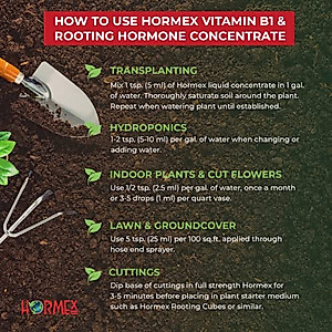Hormex Vitamin B1 Rooting Hormone Concentrate - Rooting Hormone for Hydroponics, Aeroponics, Established Plants, Cuttings and More, Indoor and Outdoor Plant Growth Stimulator Concentrate - (8oz)