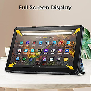 KuRoKo Case for All-New Amazon Fire HD 10 and Fire HD 10 Plus Tablet (Only Compatible with 11th Generation 2021 Release) - Ultra Lightweight Slim Shell Stand Cover Auto Wake/Sleep