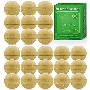 24 Pack Natural Mouse Repellent Peppermint Oil to Repel Mice and Rats, Rodent Repellent for Outdoor Indoor Car Engine RV Home Kitchen, Keep Moles & Voles Out of Lawn and Garden, Pet Safe