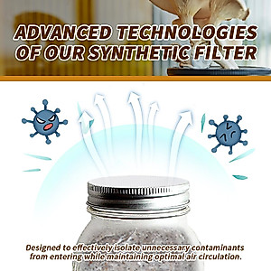 Synthetic Filter Paper Stickers 65 mm PTFE Filter Disc 0.3 μm Filter Paper for Mushroom Cultivation Wide Mouth Jar Lids