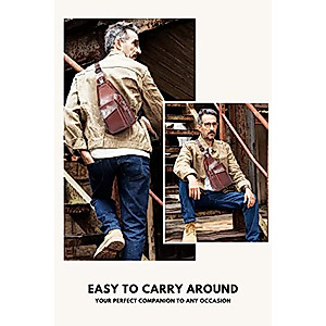 Sling Bag Small Purse Leather for Women Men Crossbody Bag Chest Bags Shoulder Backpack Cross Body Water Resistant