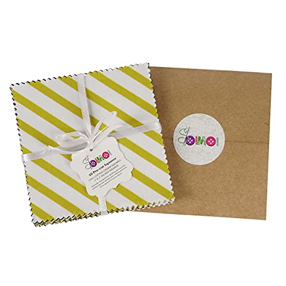 Soimoi Geometric Patterns Print Precut 5-inch Cotton Fabric Quilting Squares Charm Pack DIY Patchwork Sewing Craft- Black & Yellow