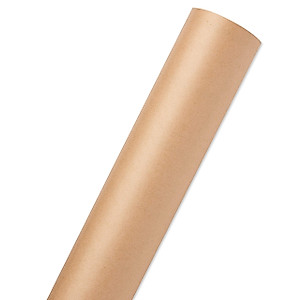 American Greetings Reversible Wrapping Paper Jumbo Roll for Graduation, Fathers Day, Birthdays and All Occasions, Kraft and Plaid (1 Roll, 175 sq. ft.)