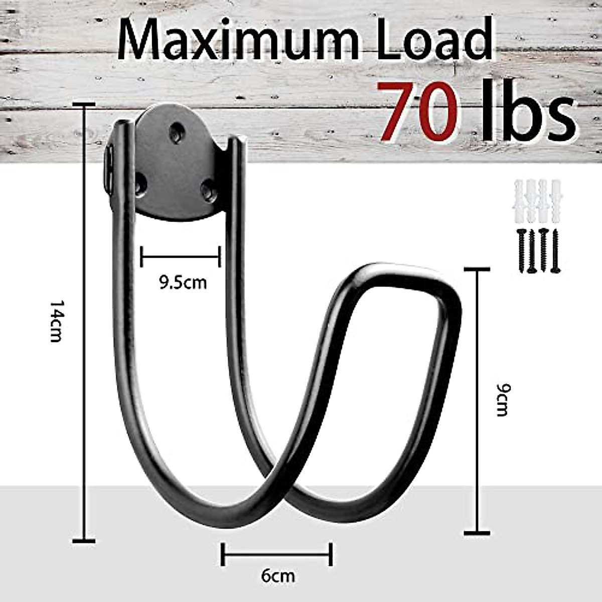 Wall Mount Hose Holder - Garden Water Hose Holders for Outside/Heavy Duty and Durable Hand-Forged Water Hose Hanger Rack (1, M)