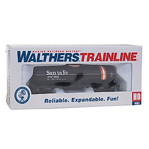Walthers Trainline HO Scale Model Santa Fe Tank Car, Black/Orange/White