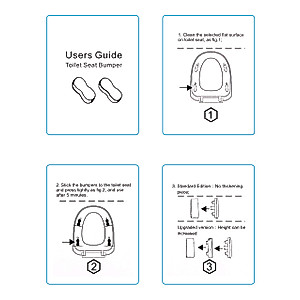 Bidet Bumper, 4PCS Height-increasing Pads, Universal Seat Bumper Kit with Strong Adhesive, Replacement Bumpers for Toilet Seat