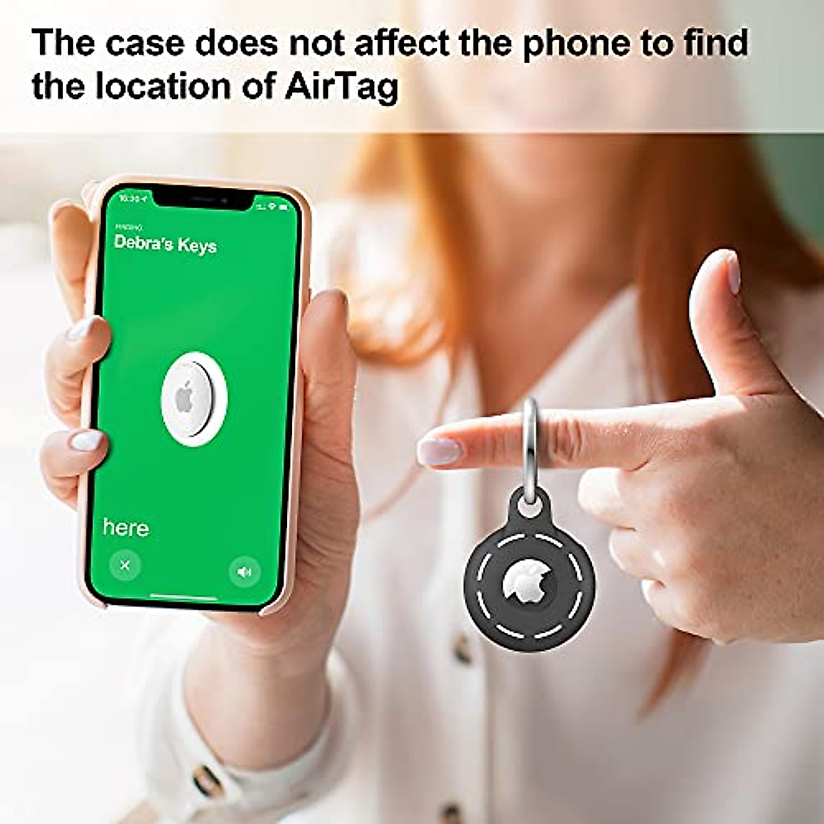 Migeec AirTag Holder Soft Silicone AirTag case 4 Pack AirTag Keychain Accessories Easy to Attach to Wallets, Keys, Pet Collars (Black)