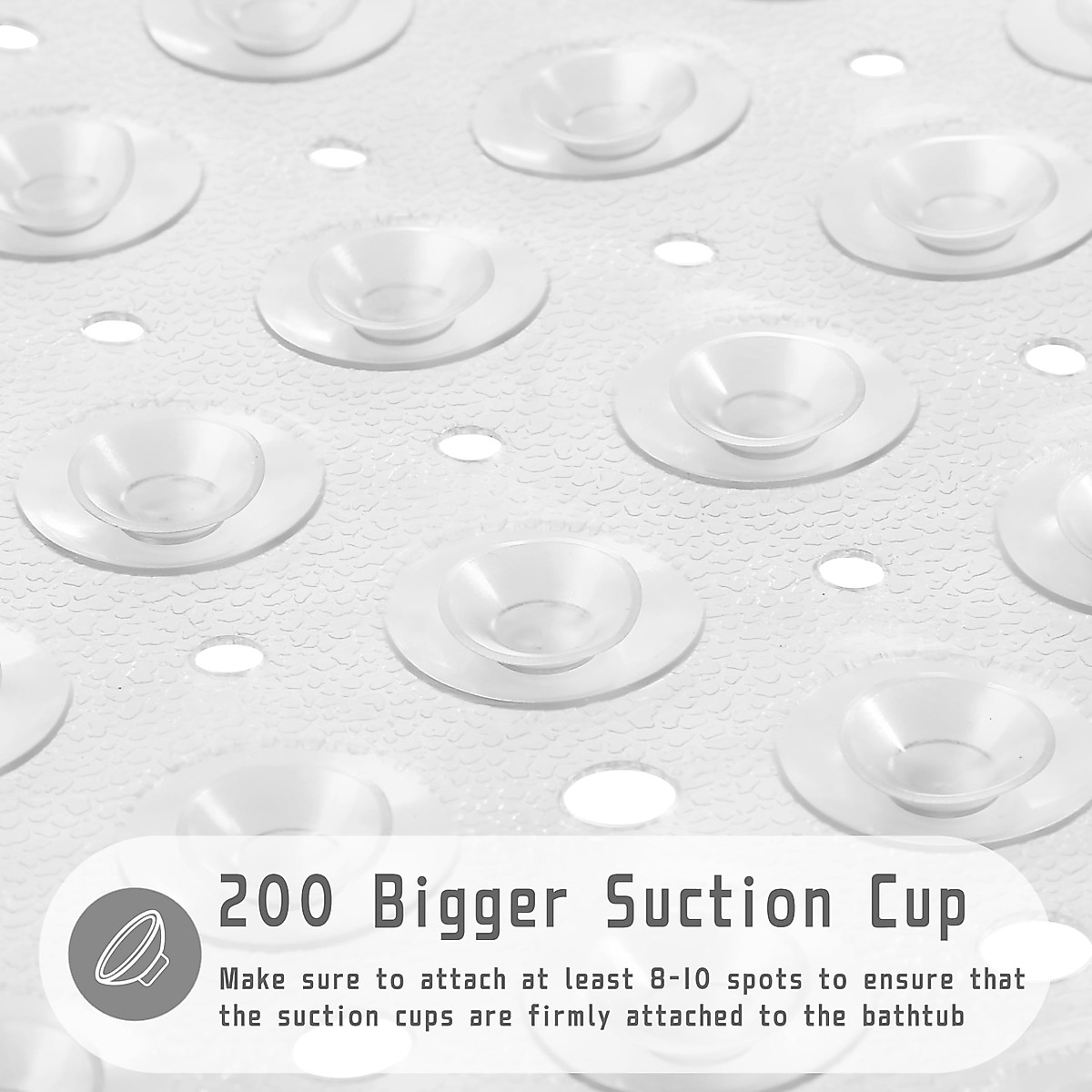 Yimobra Original Bath Tub Shower Mat Extra Long 16 x 40 Inches, Non-Slip with Drain Holes, Suction Cups, Machine Washable, Phthalate Free, Latex Free, BPA Free, Bathroom Mats Clear