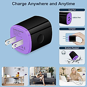iPhone USB Wall Charger Adapter, Charger Brick, AndHot 5Pack 2.1A Dual Port Fast Charging Block Box Base Wall Charger Plug for iPhone 14 13 12 11 Pro Max SE XR XS X 8 7 6,iPad,Samsung,Android,Kindle