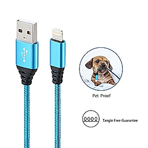 Aurnoet iPhone Charger 5Pack 10FT Lightning Cable Nylon Braided USB Cables Fast Charging Apple MFi Certified Compatible with iPhone 14/13 mini/14/13/12/11 Pro MAX/XR/XS/8/7/Plus/6S/SE/iPad