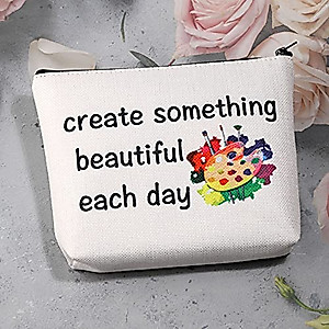 MBMSO Artist Makeup Bag Paint Brush Bag Create Something Beautiful Each Day Painter Gifts Painting Lovers Gifts (Artist)