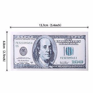 50 PCS Edible 100 Dollar Bill Image Cupcake Toppers Made of Wafer Paper Fake Money Cake Decoration for Baby Shower Birthday Anniversary Party Supplies Big Size Thin